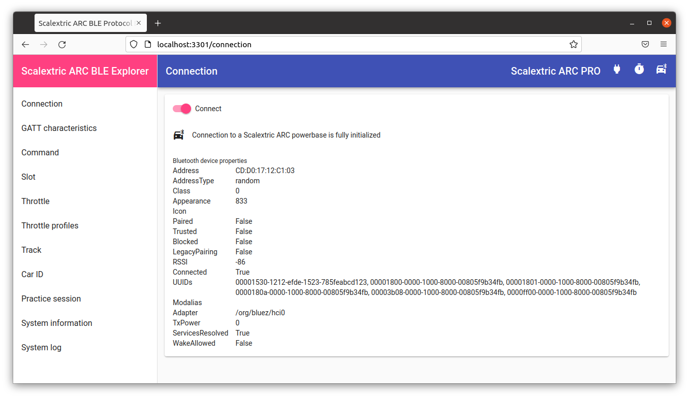 Scalextric ARC BLE Protocol Explorer | SlotForum